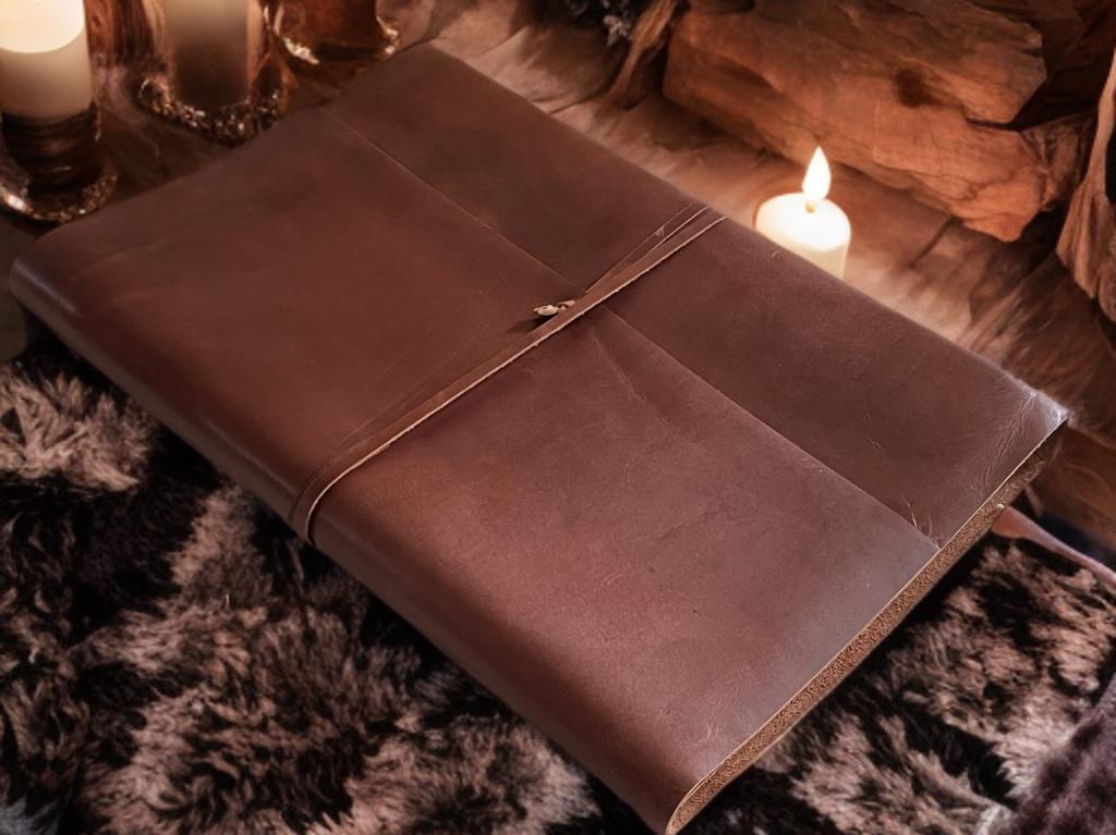 Extra Large A3 Leather Journal: Handmade Wedding Guest Book, Sketchbook ...