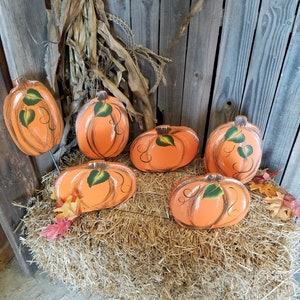 Small Pumpkin Patch Set, Fall Outdoor Decorations, Pumpkin Yard Stakes ...