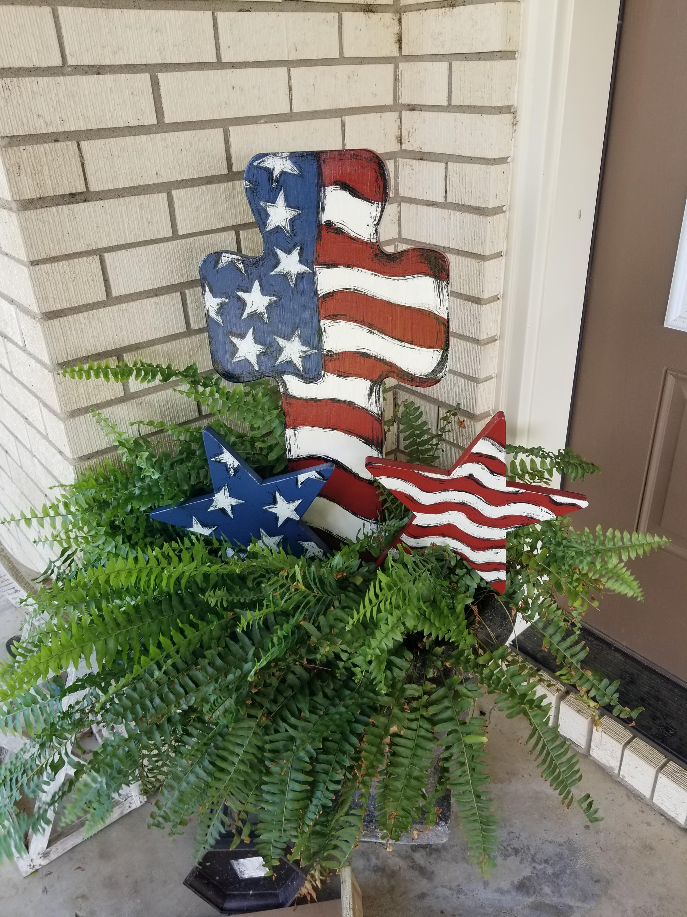 Americana Stars and Stripes Forever Set; Patriotic Garden Decorations ...