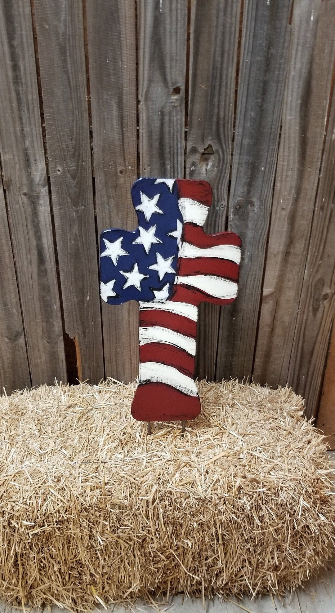 Flag Cross; Wooden Cross; Memorial Handmade Gift - Etsy