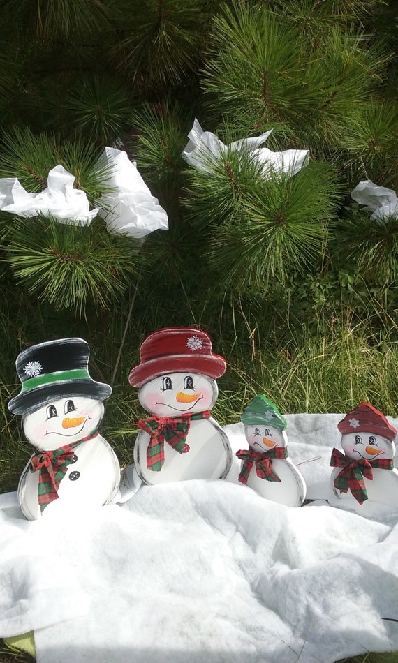Snowman Family of 4 Yard Decoration | Etsy