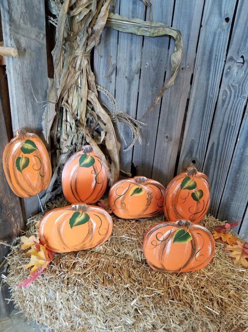 Small Pumpkin Patch Set Fall Outdoor Decorations Pumpkin | Etsy