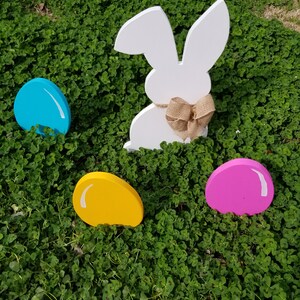 Spring Bunny & Mini Easter Egg Set; Outdoor Easter Decorations - Etsy