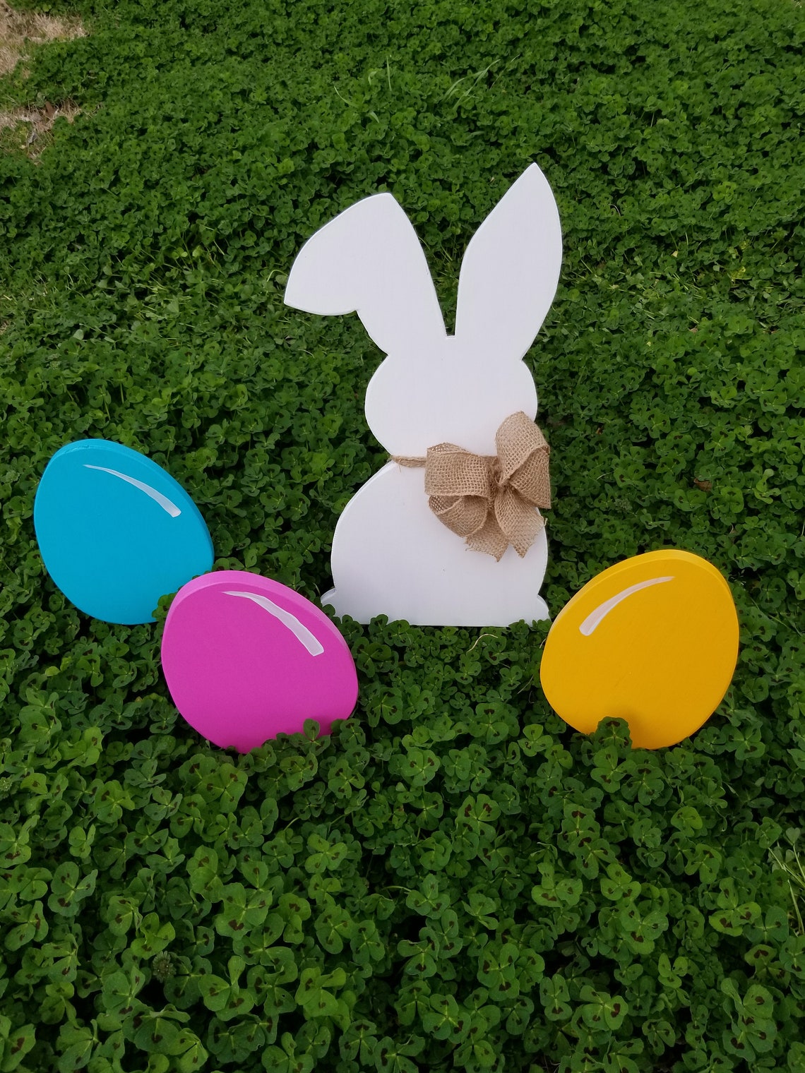 Spring Bunny & Mini Easter Egg Set Outdoor Easter Decorations - Etsy