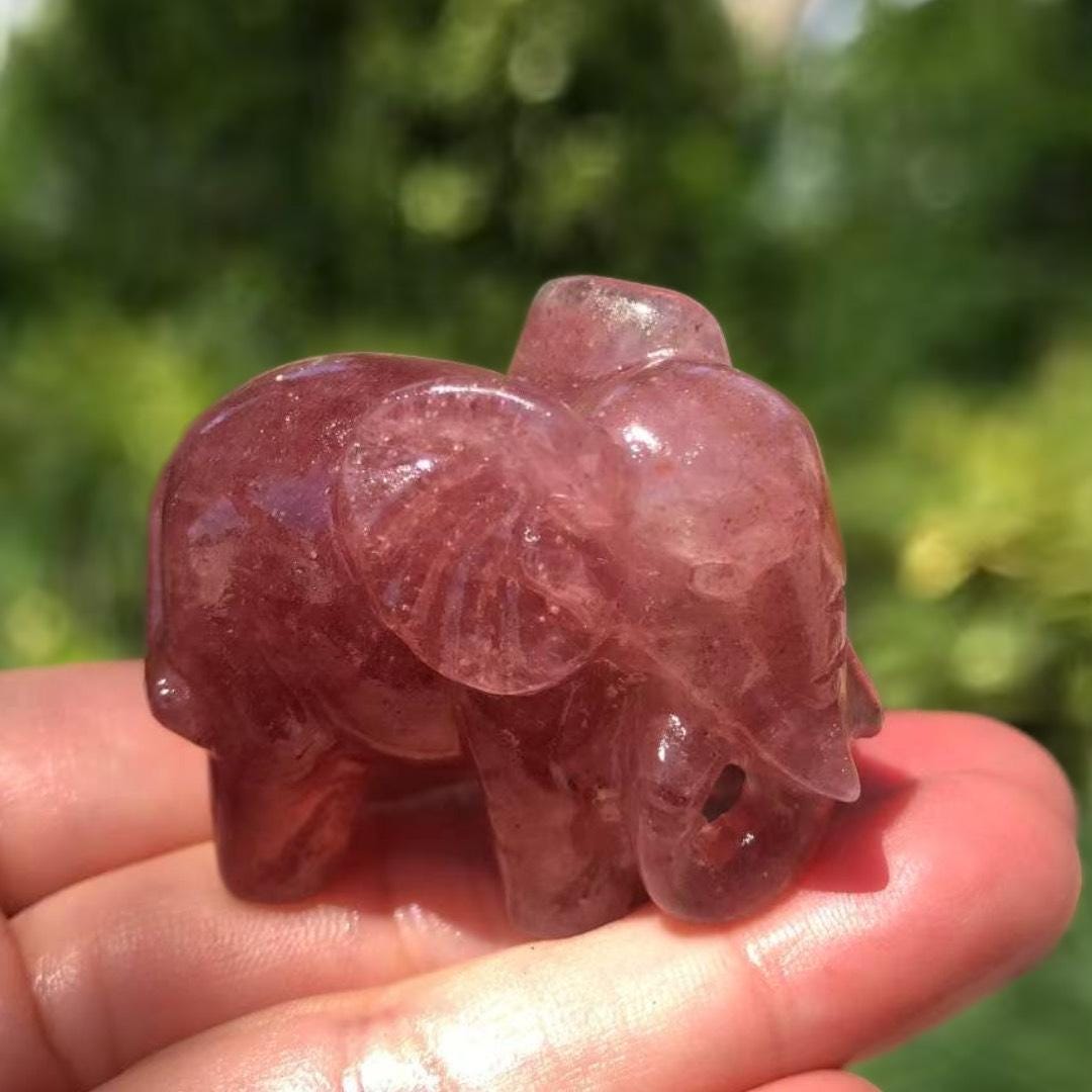 Crystal Elephant Carving (4.5cm): Hand-carved Gemstone Figurine - Etsy