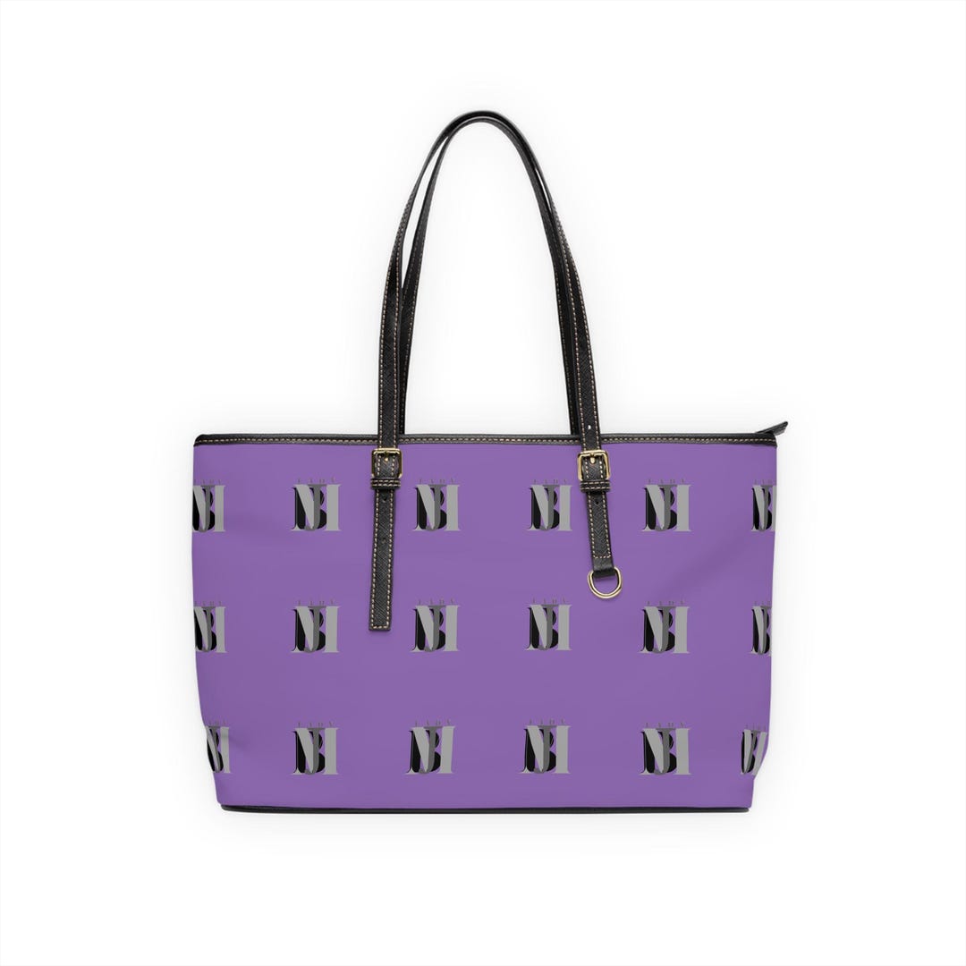 Royal Lady JMB Monogram Leather Shoulder Bag | Repeating Initials Tote ...