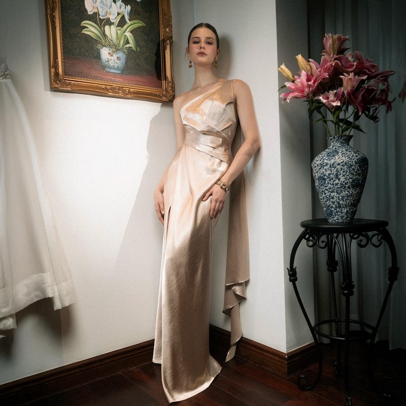 Slit Champagne Dress - Etsy