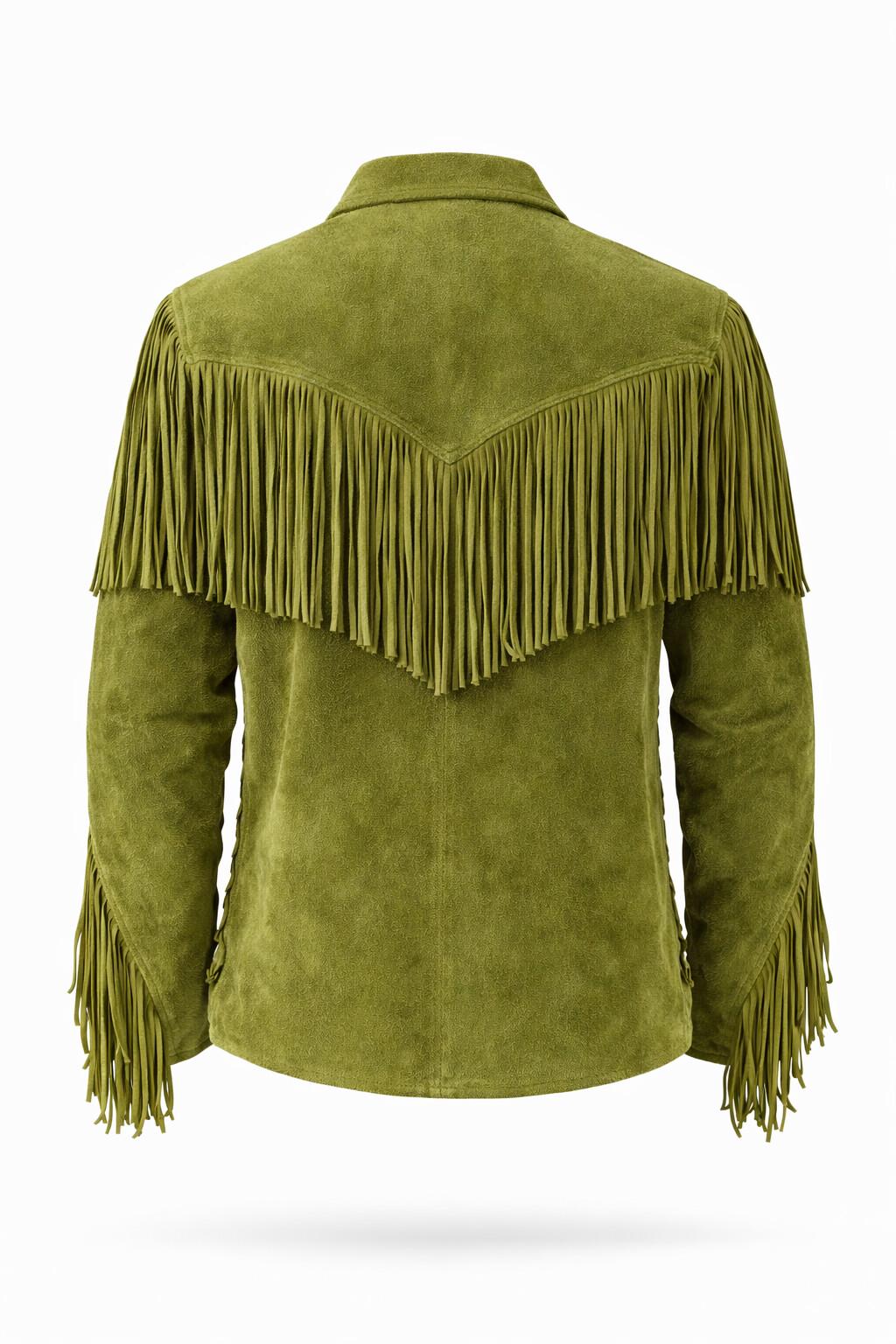 Cowboy Suede Jacket | Western Fringe Leather Coat Men Native Style ...