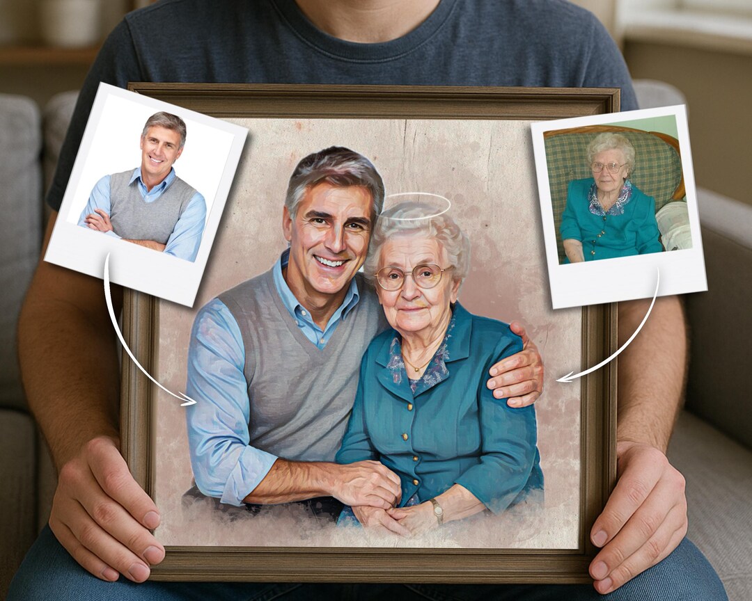 Custom Memorial Photo Portrait: Combine Loved Ones, Family Loss Gift - Etsy