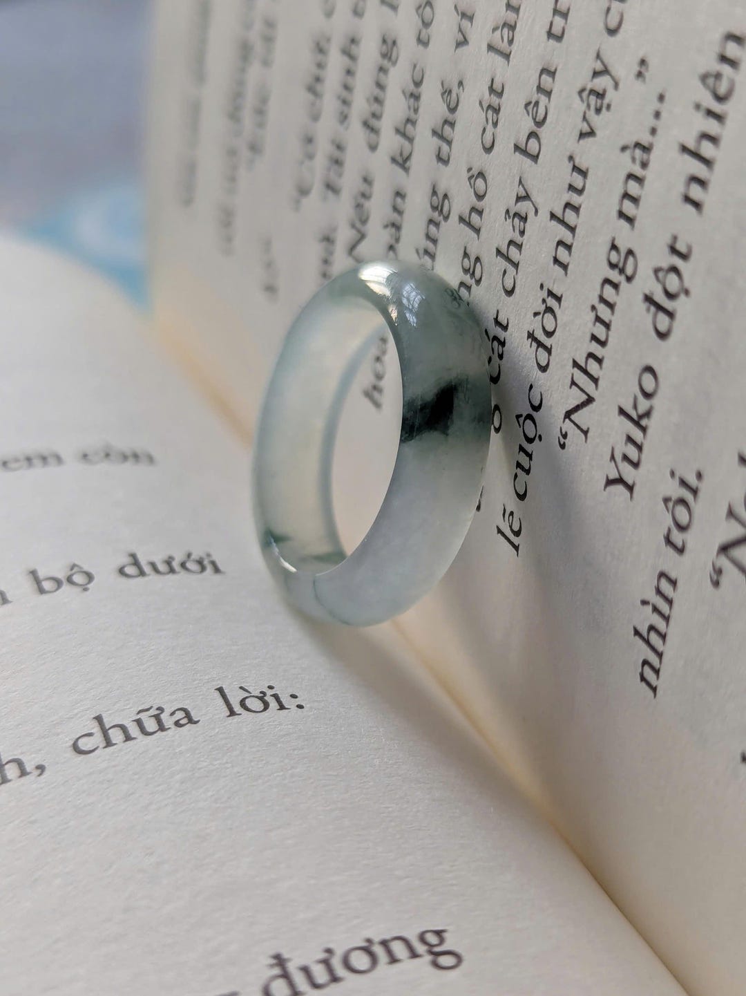 Natural Icy Jadeite Ring – Floating Flower – First Love Valentine Gift ...