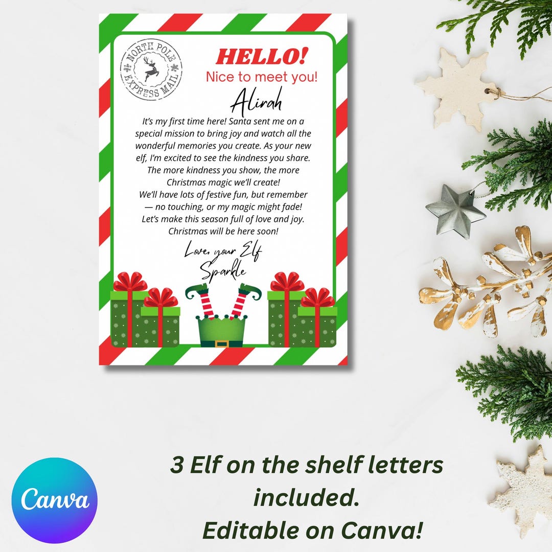 Elf Arrival Letter, Im Back Elf Arrival Letter, Elf Letter, Elf Goodbye ...