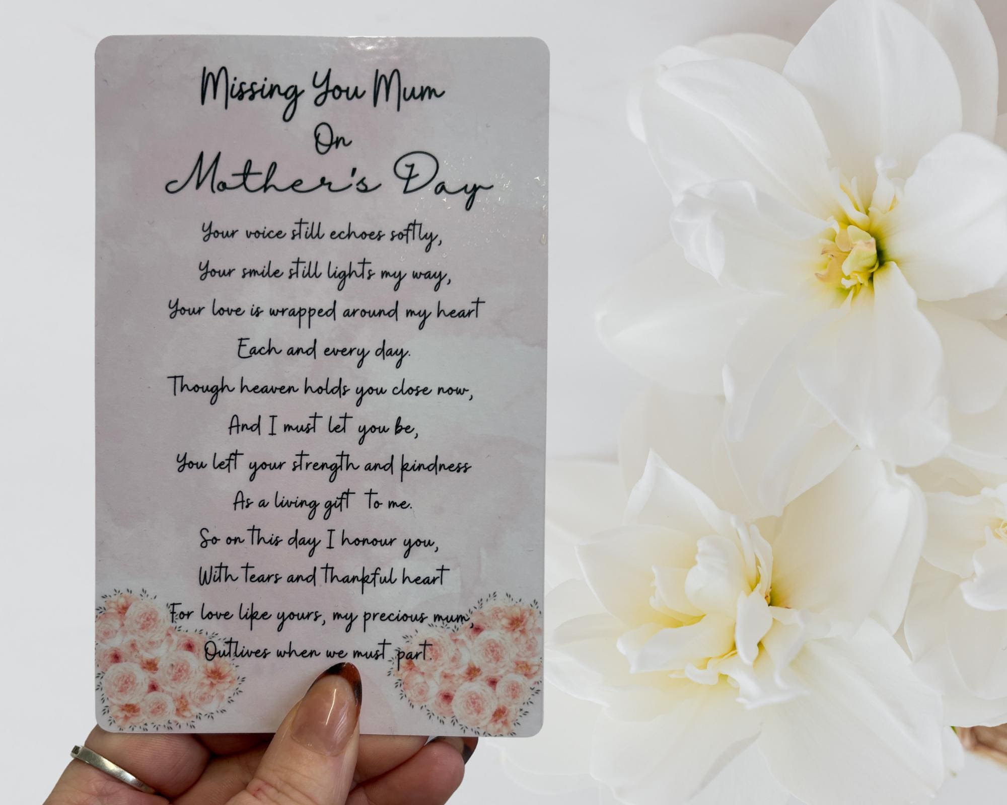 Memorial Mother's Day Card for Mum – Laminated Keepsake Poem (4x6 ...