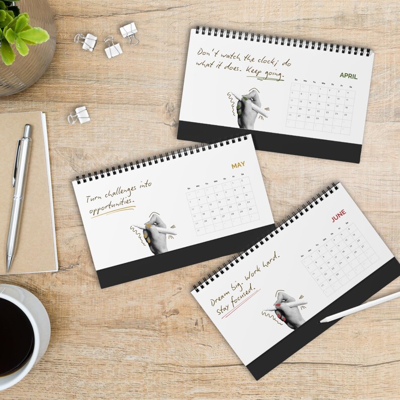 Stylish and Inspirational 2026 Desktop Calendar With Motivational ...