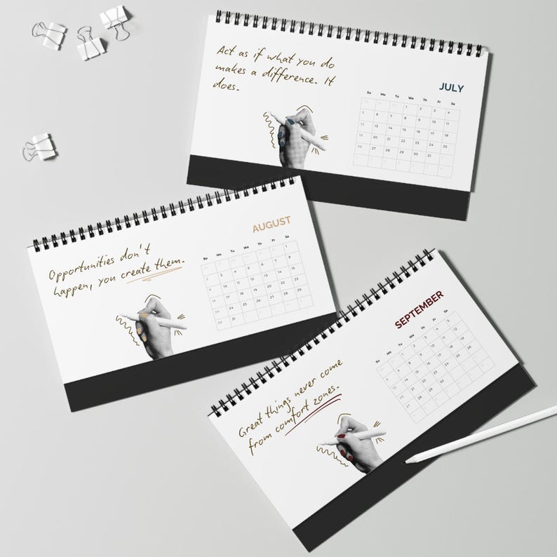 Stylish and Inspirational 2026 Desktop Calendar With Motivational ...