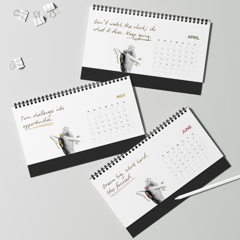 Stylish and Inspirational 2026 Desktop Calendar With Motivational ...