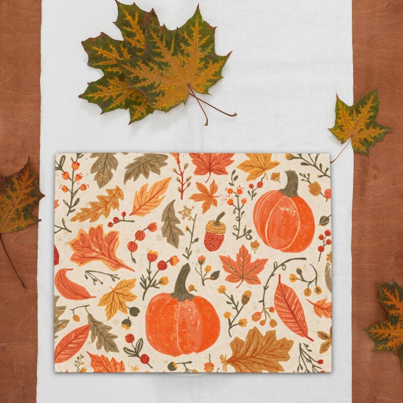 Autumn Pumpkin Placemats Set – Thanksgiving Table Setting, Set of 4 - Etsy