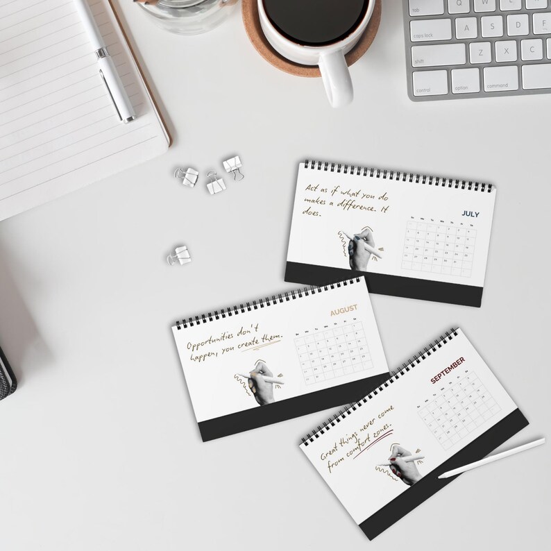 Stylish and Inspirational 2026 Desktop Calendar With Motivational ...