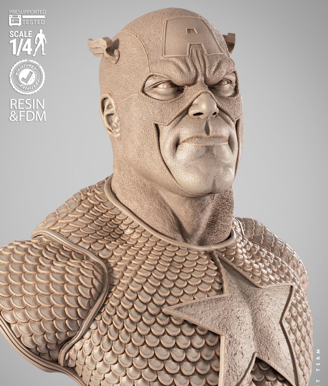 Captain America From Marvel - 3D STL File | Resin Stl File | FDM Stl ...