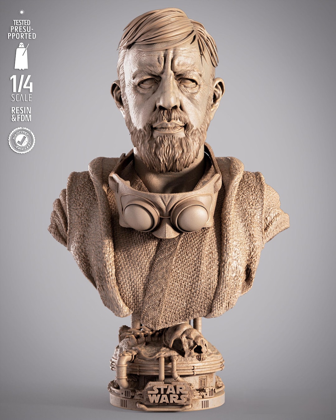 Obi-wan Kenobi From Star Wars - 3D STL File | Resin Stl File | FDM Stl ...