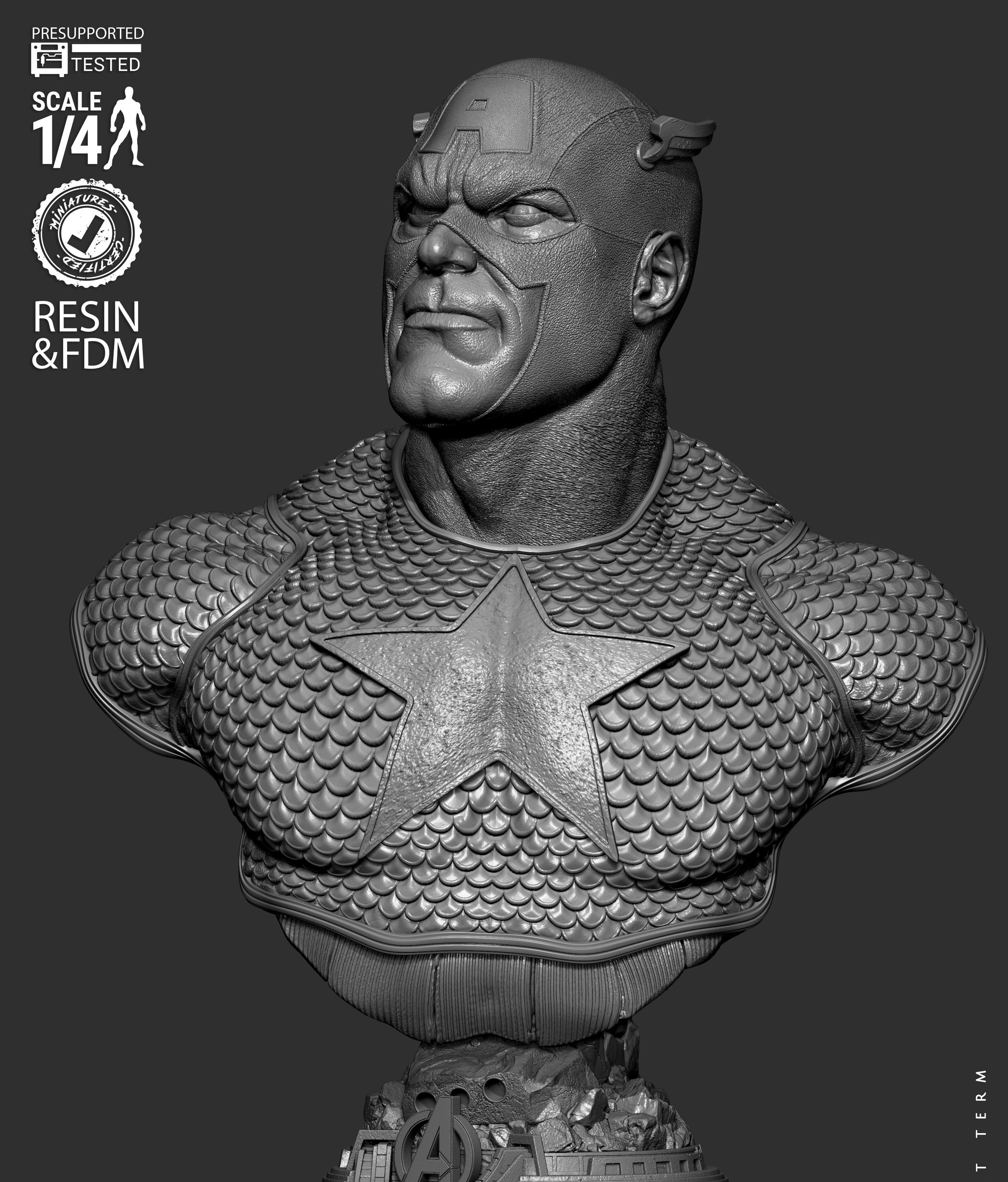 Captain America From Marvel - 3D STL File | Resin Stl File | FDM Stl ...