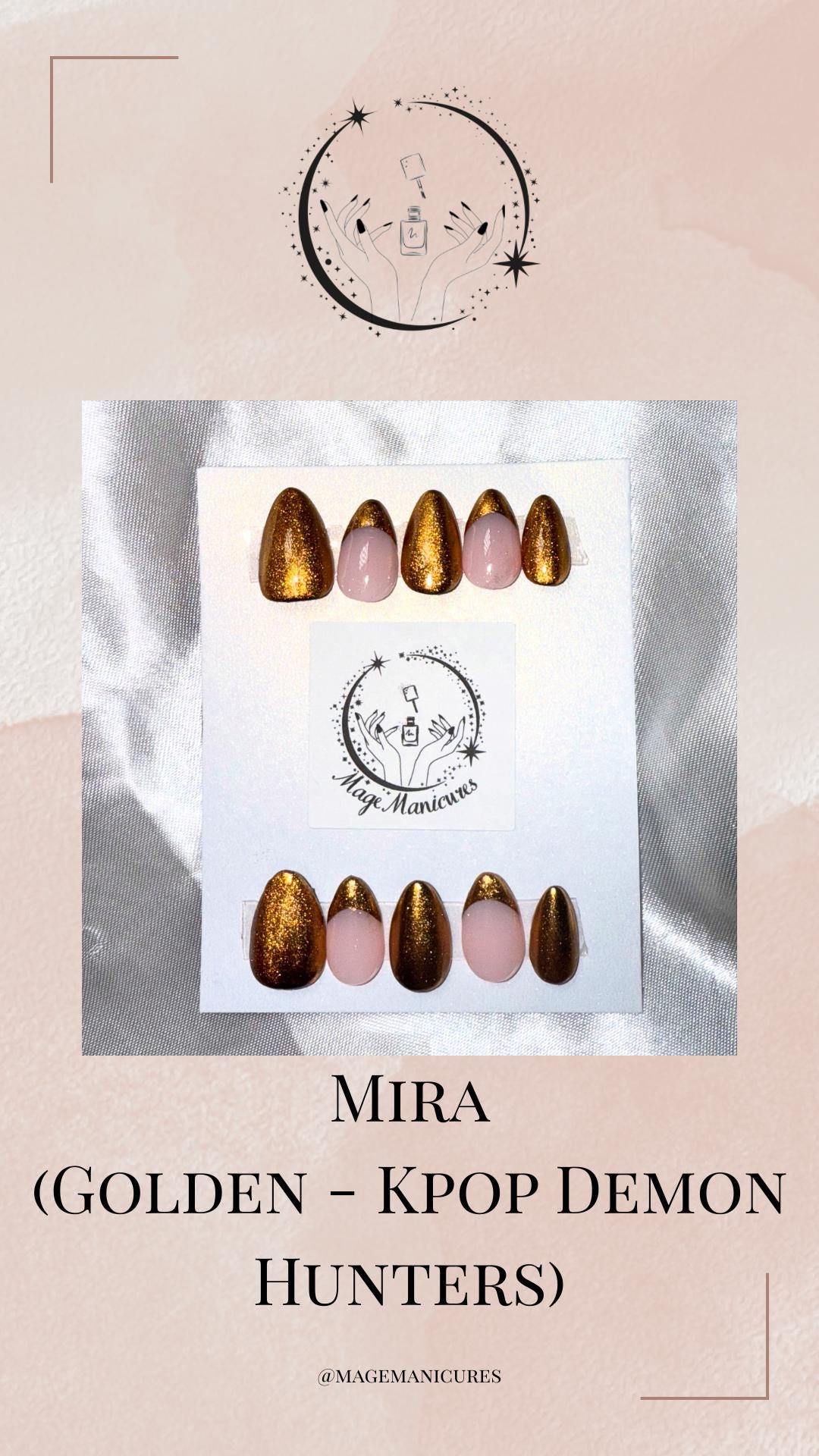 Mira "golden" | K-pop Demon Hunters Inspired Press-on Nails - Etsy