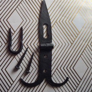 Hand Forged Hinge Set Includes Forged Nails. 2 Hinges, 1 Hasp - Etsy