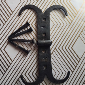 Hand Forged Hinge Set Includes Forged Nails. 2 Hinges, 1 Hasp - Etsy