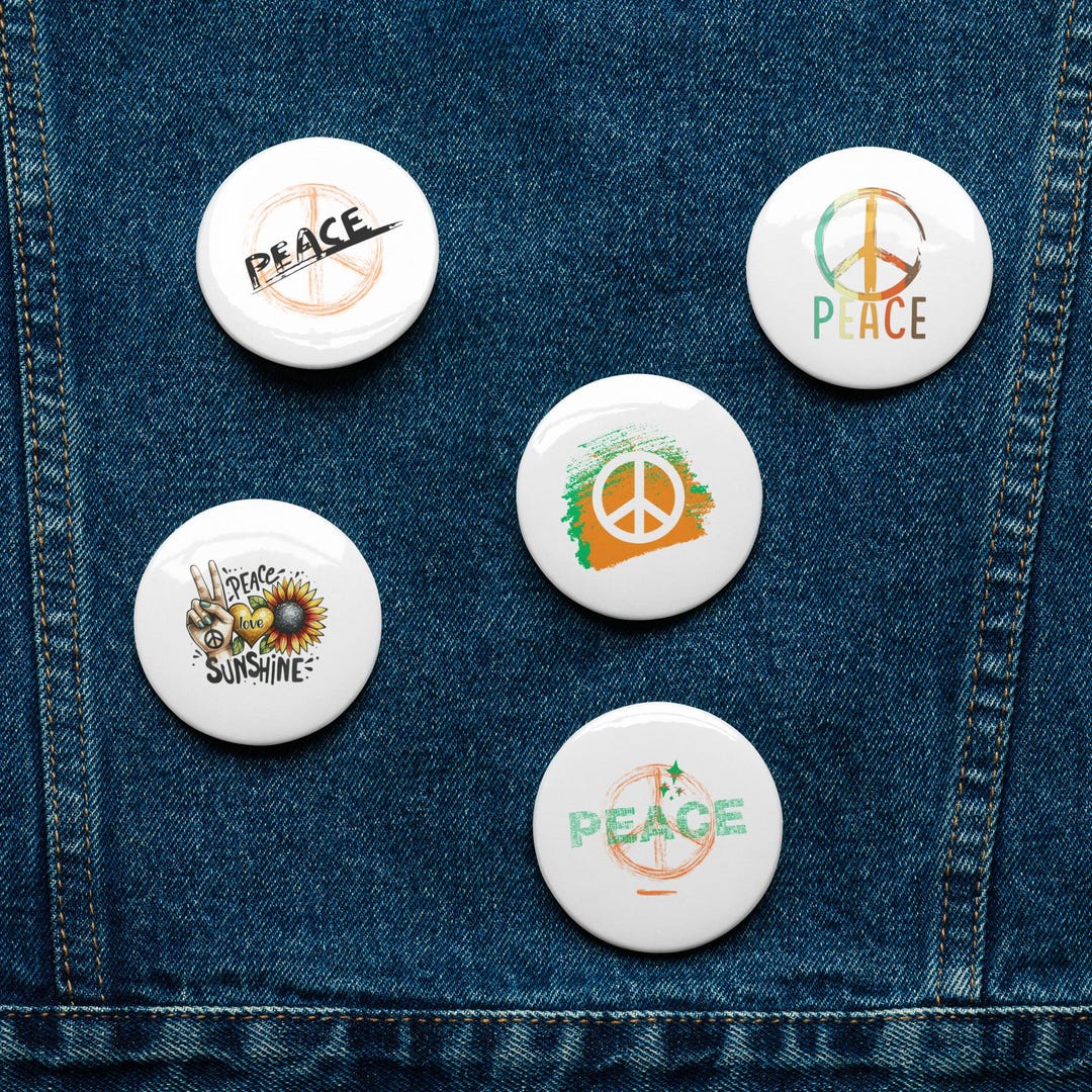 Pin Buttons Peace Sign - Etsy