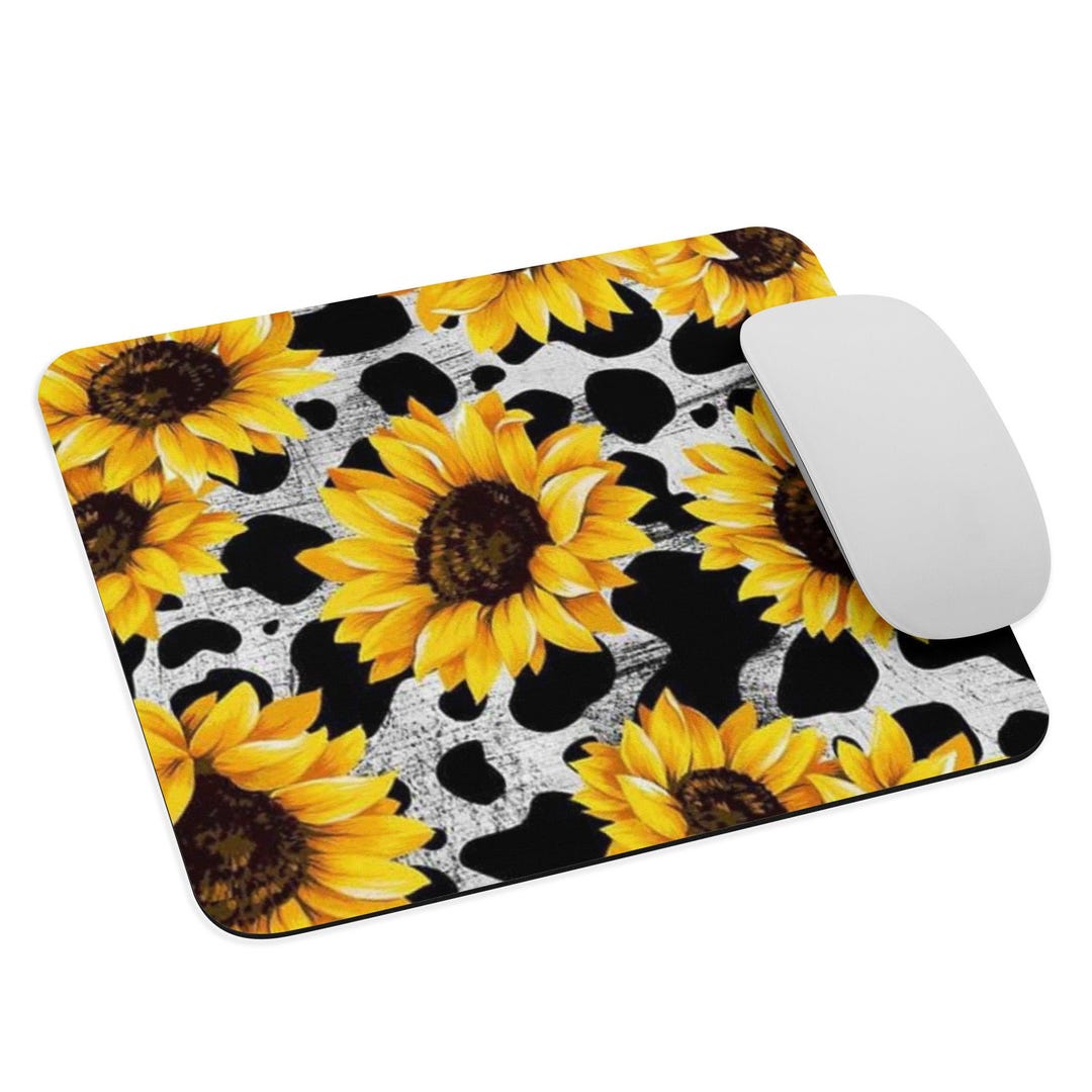 Mouse Pad Sunflowers and Cow Spots - Etsy