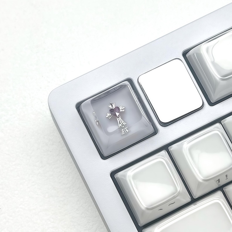 Gothic Cross Resin Keycap, Metal Heart Inlay, Handmade MX Switch - Etsy