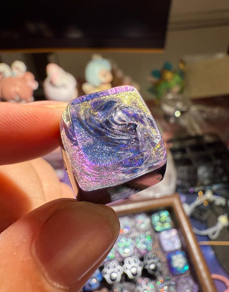 Galaxy Resin Keycap: Purple Cosmic Swirl Artisan Key - Cherry MX, SA ...