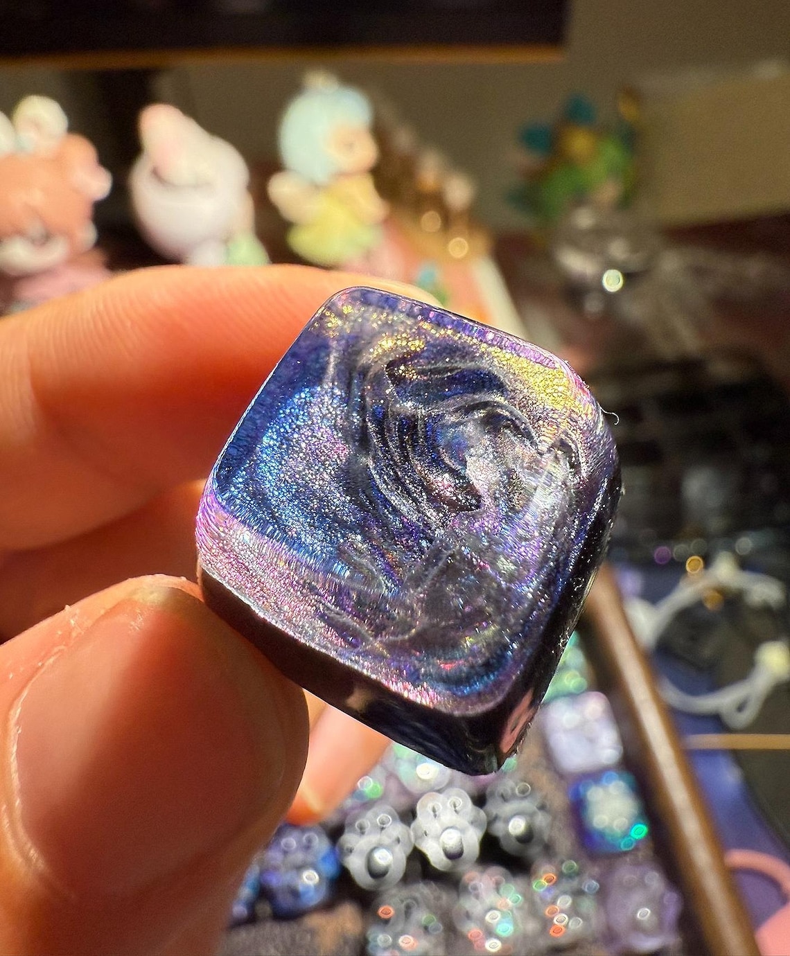 Galaxy Resin Keycap: Purple Cosmic Swirl Artisan Key - Cherry MX, SA ...