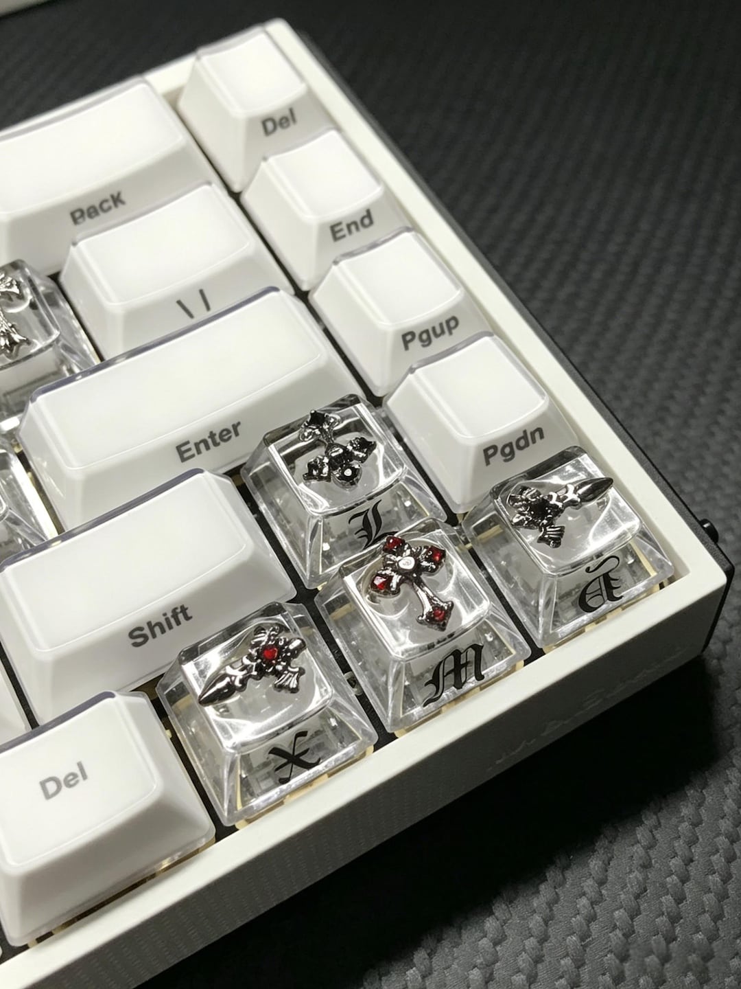 Gothic Cross Artisan Keycaps Set Resin Transparent Keycaps Custom ...