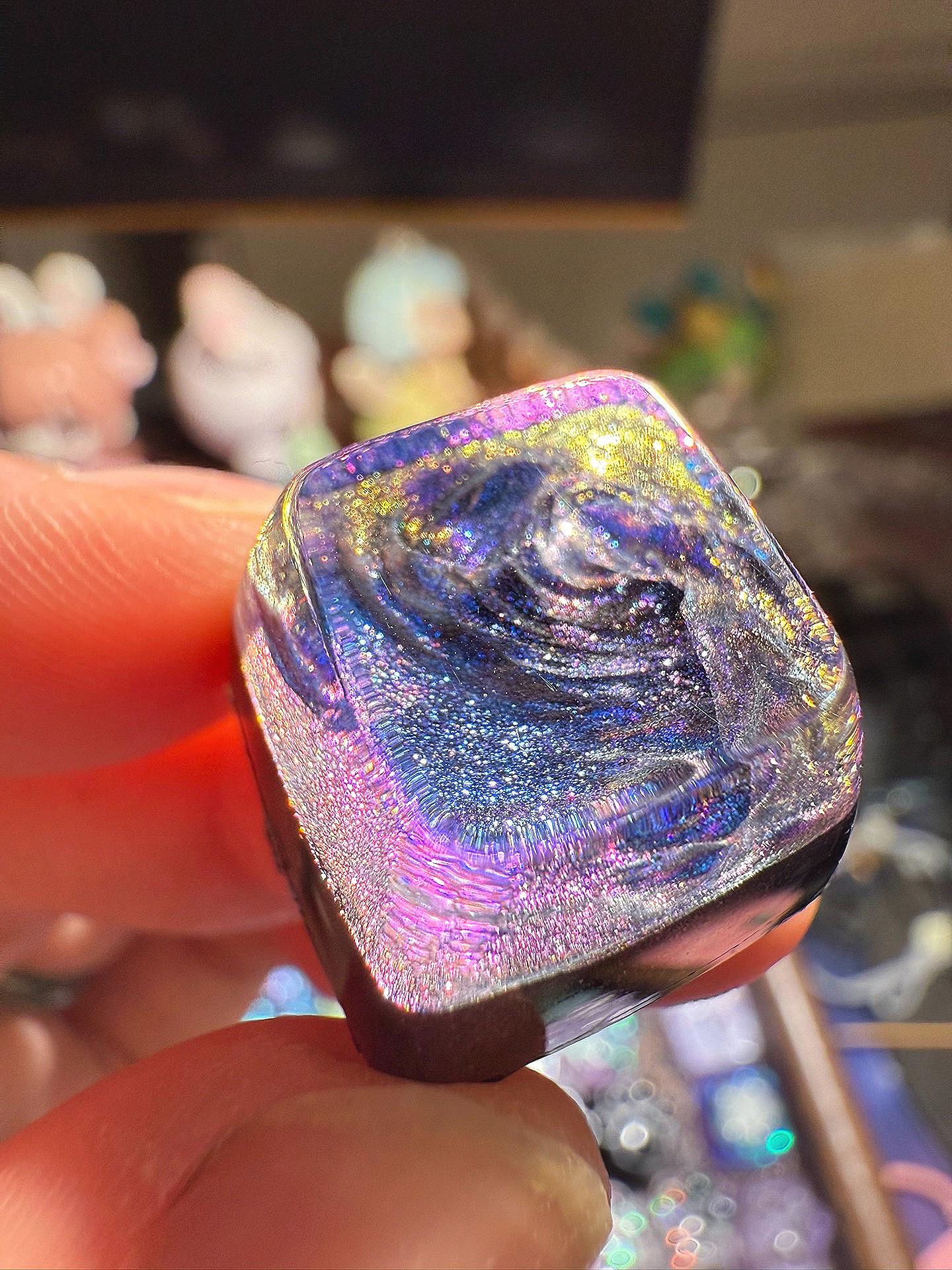 Galaxy Resin Keycap: Purple Cosmic Swirl Artisan Key - Cherry MX, SA ...