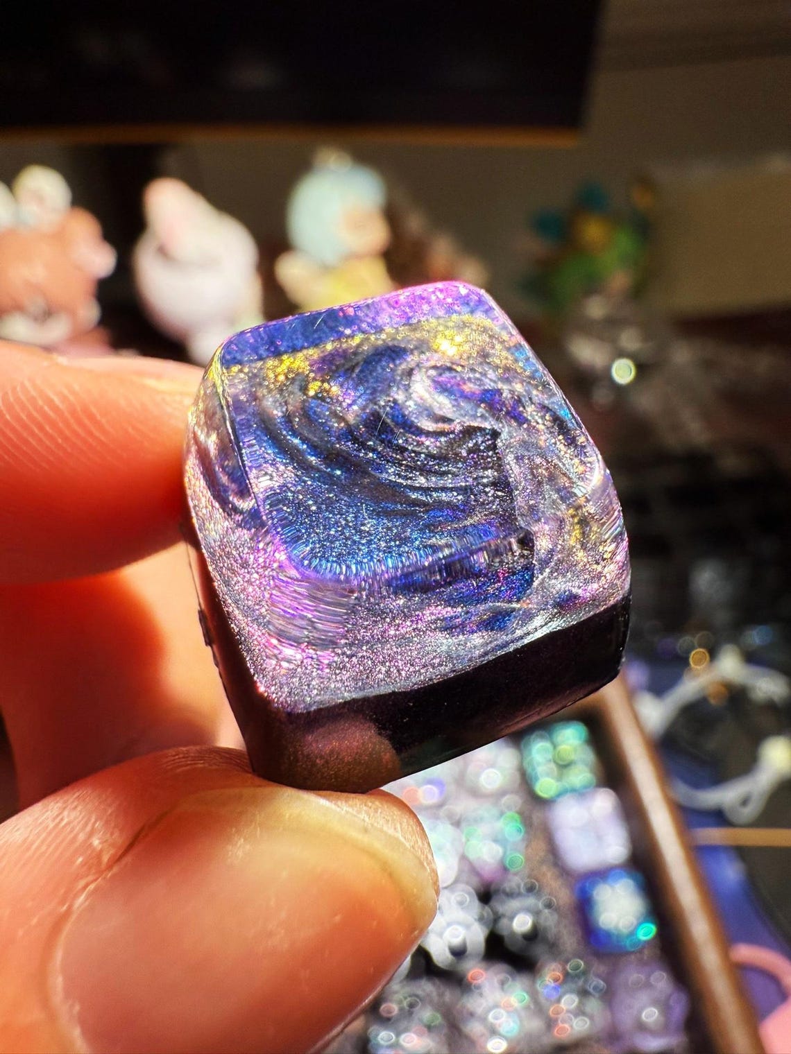 Galaxy Resin Keycap: Purple Cosmic Swirl Artisan Key - Cherry MX, SA ...