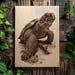 Giant Turtle Wood Engraving PNG | Vintage Sea Tortoise Laser Art ...