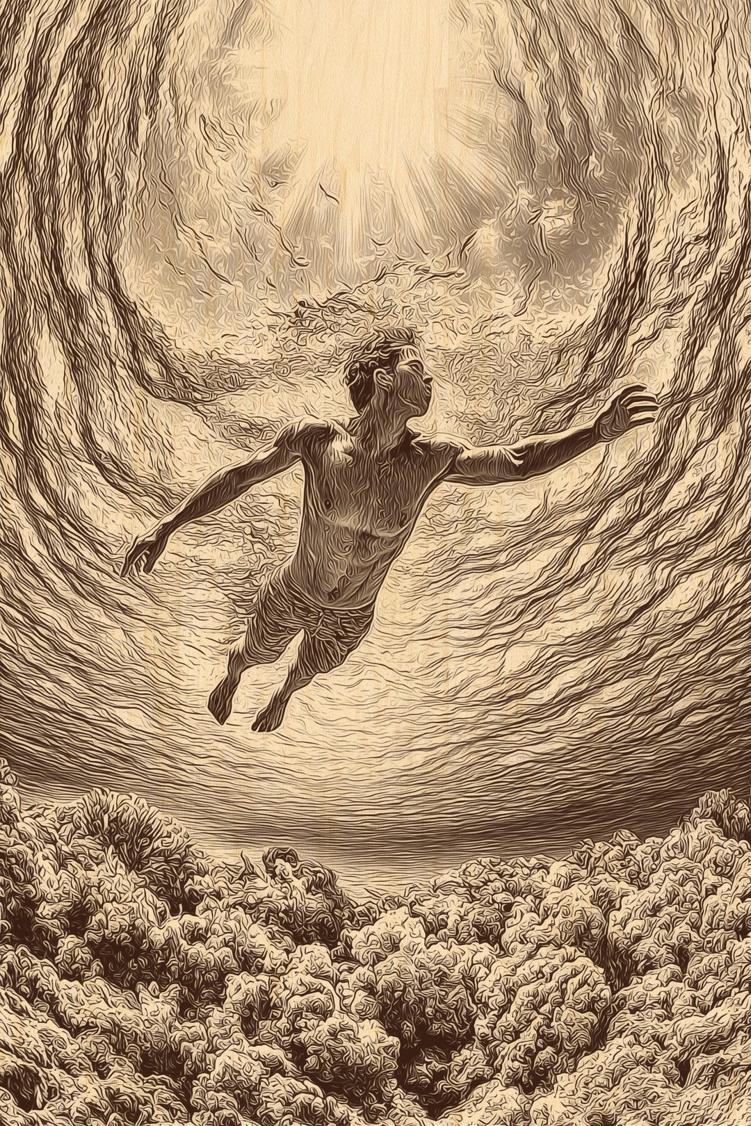Underwater Swimmer Engraving PNG | Free Diving Ocean Laser Engraving ...