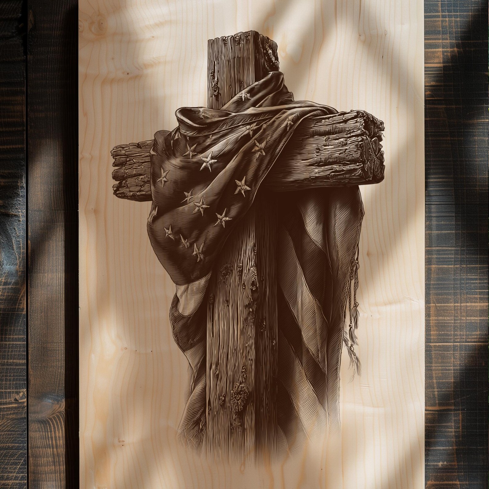 Faith and Freedom Cross Engraving PNG | Rustic Patriotic Cross Laser ...