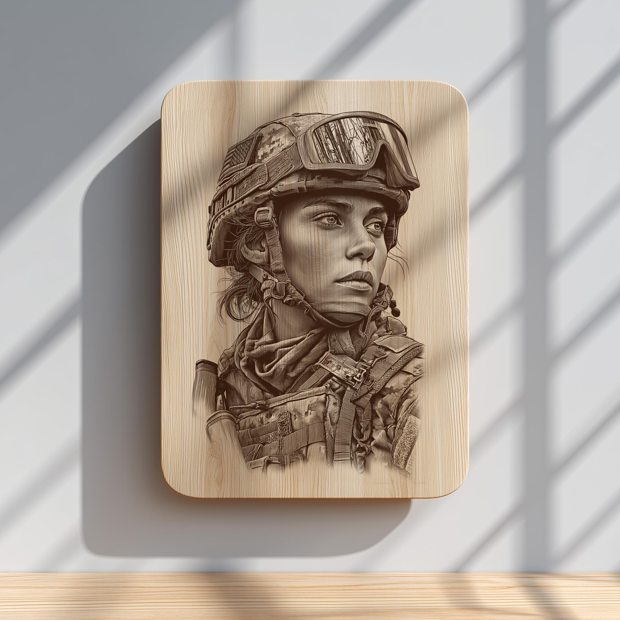 Female Soldier Engraving PNG | Military Warrior Portrait Artwork ...