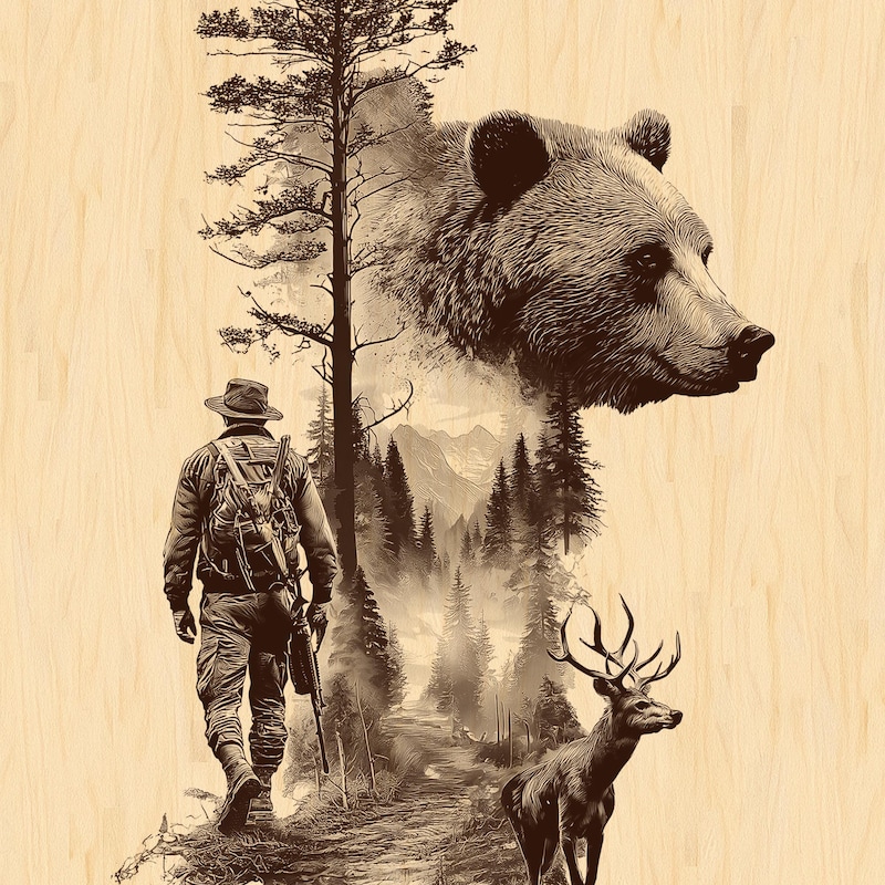 Double Exposure Engraving - Etsy UK