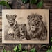 Lion Family Engraving PNG | African Wildlife Laser Engraving File ...