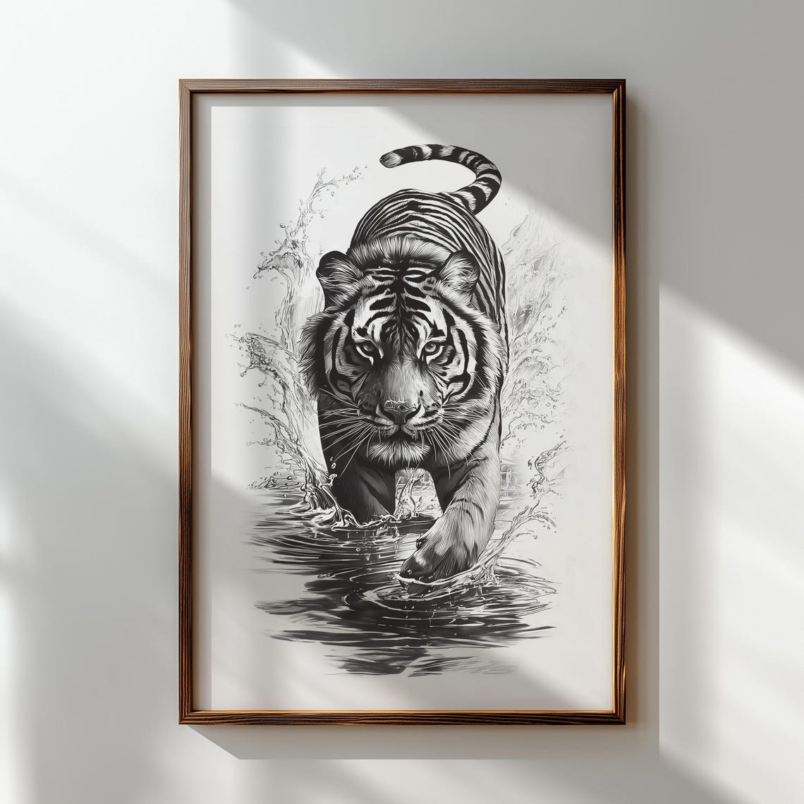 Tiger Engraving PNG | Powerful Wild Animal Artwork | Rustic Water ...