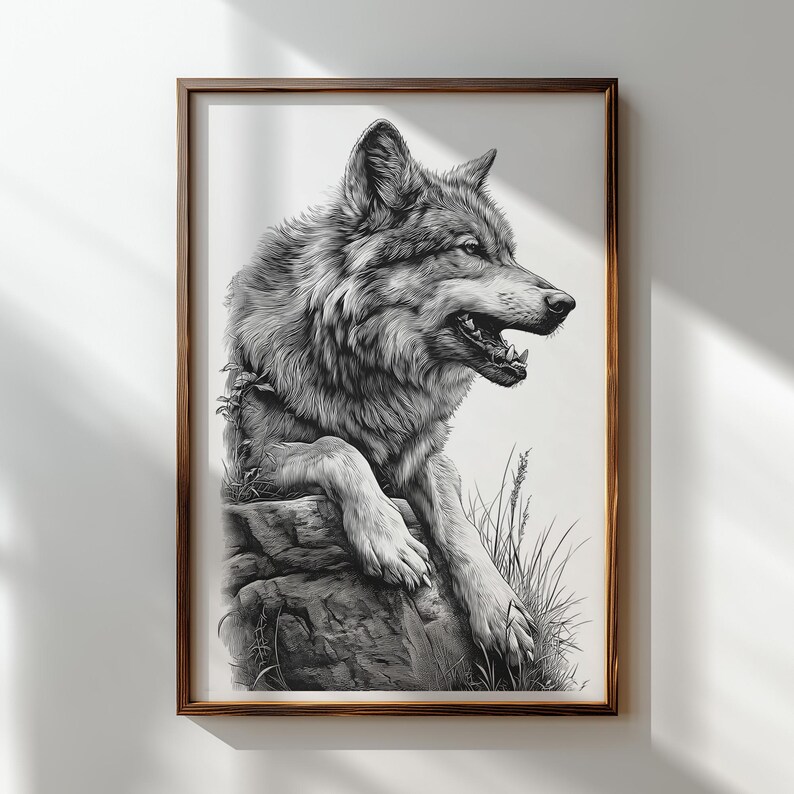 Wolf Engraving PNG | Spirit of the Wild for Glowforge & CNC | Rustic ...
