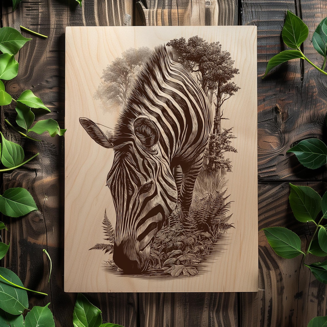 Zebra Wood Engraving PNG | Wildlife Safari Laser Engraving File ...