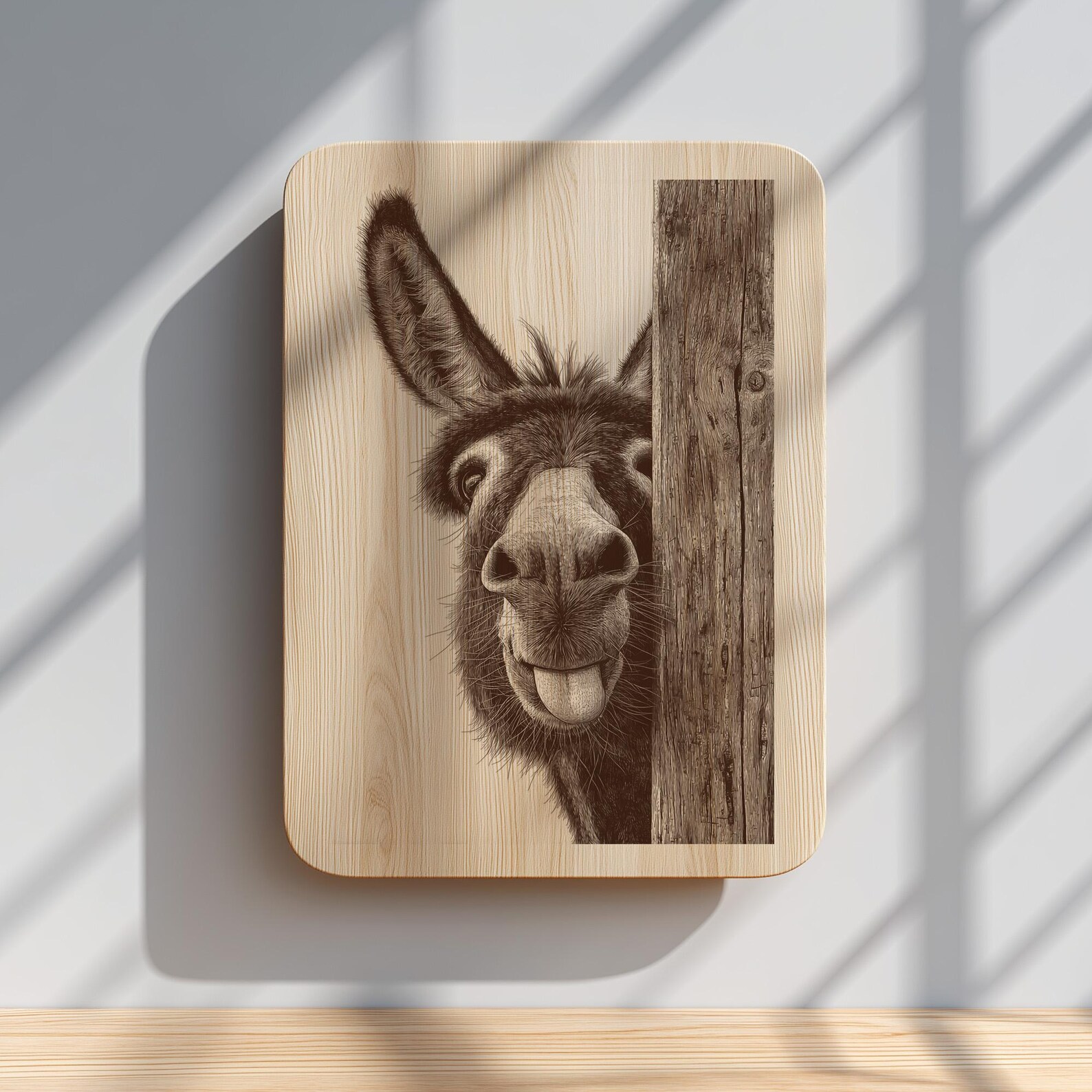 Funny Donkey Peekaboo Wood Engraving PNG, Donkey Laser Engrave File ...