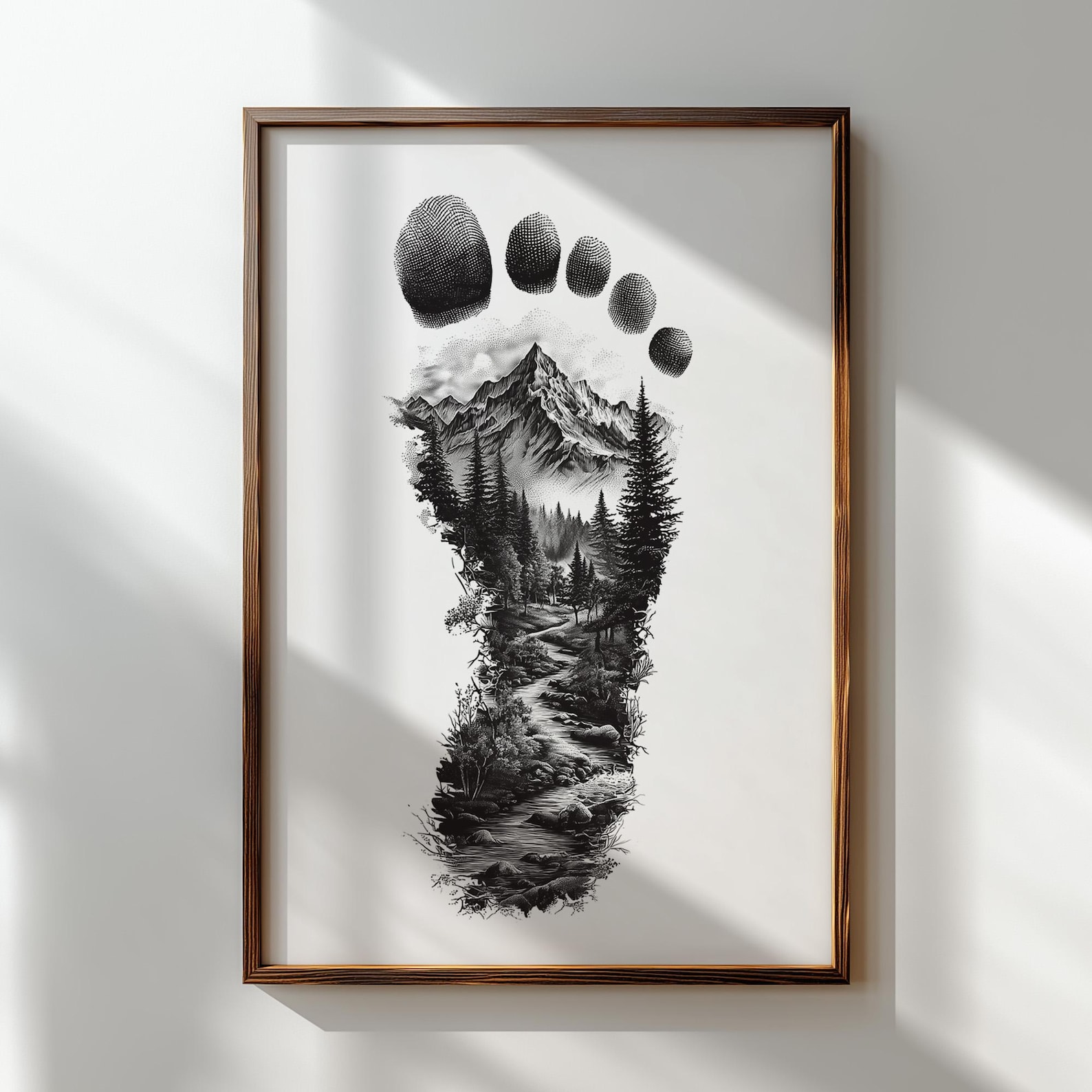 Nature Footprint Engraving PNG | Mountain Forest Trail Clipart ...