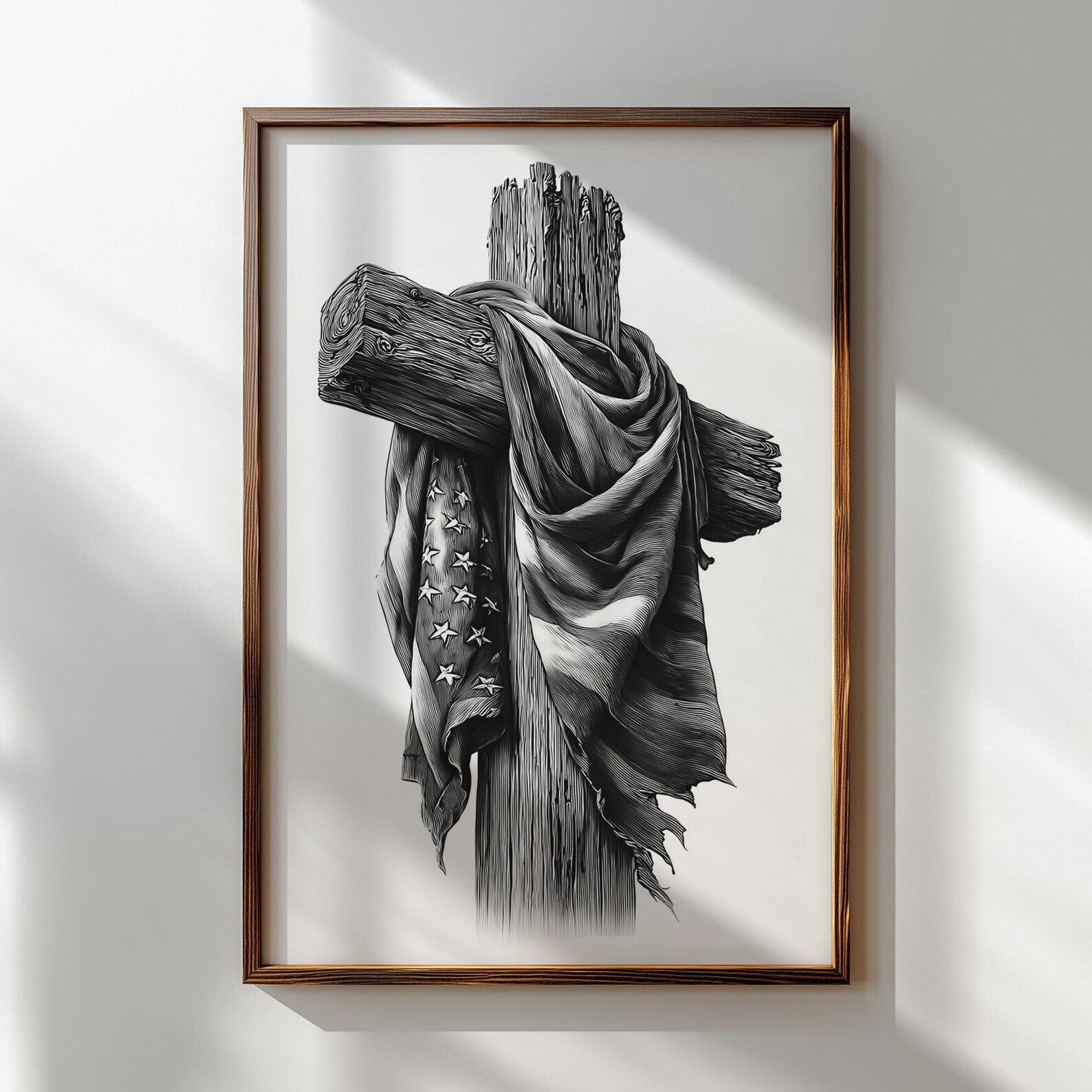Faith and Freedom Cross Engraving PNG | Rustic Wood Cross Laser ...