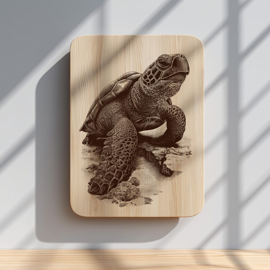 Giant Turtle Wood Engraving PNG | Vintage Sea Tortoise Laser Art ...