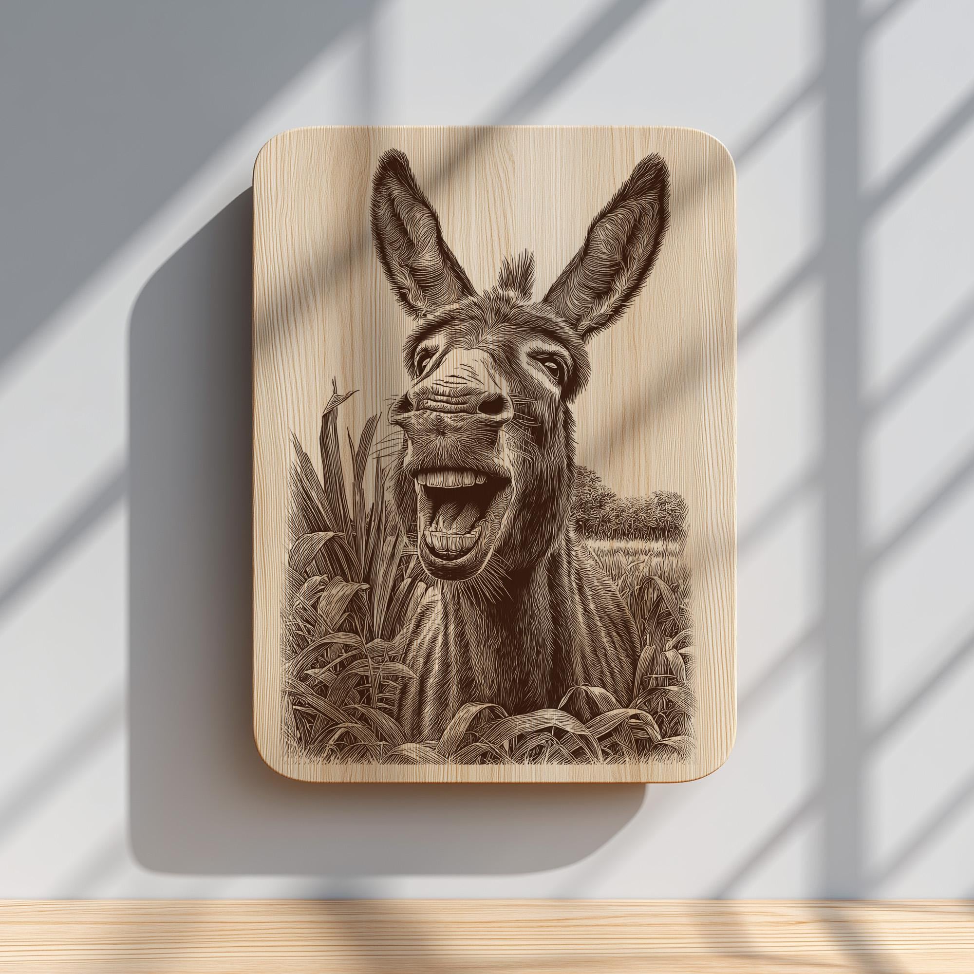 Laughing Donkey Engraving PNG | Funny Farmhouse Wall Art | Rustic ...