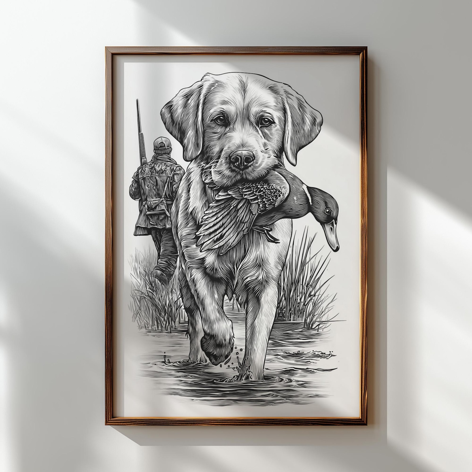 Loyal Retriever Hunter Dog | Engraving PNG for Wood & Slate | Duck ...